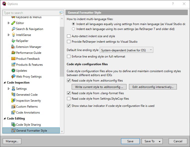 Visual Studio Editor Config Settings - Spencer Sharp